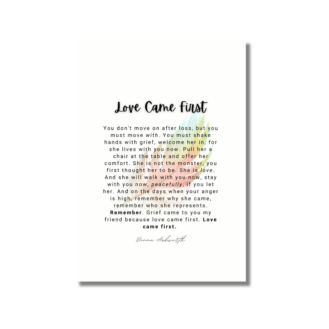 Love Came First Colour Donna Ashworth Poem Greeting Card | DONNA ASHWORTH